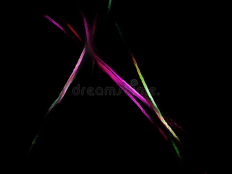 Sharp Purple & Green Fractal on a Black Background Stock Illustration ...
