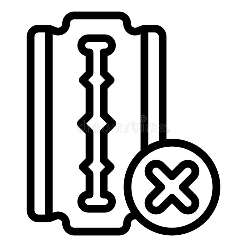 Sharp Razor Blade Ban Line Icon, Prohibited Items Concept. Vector ...