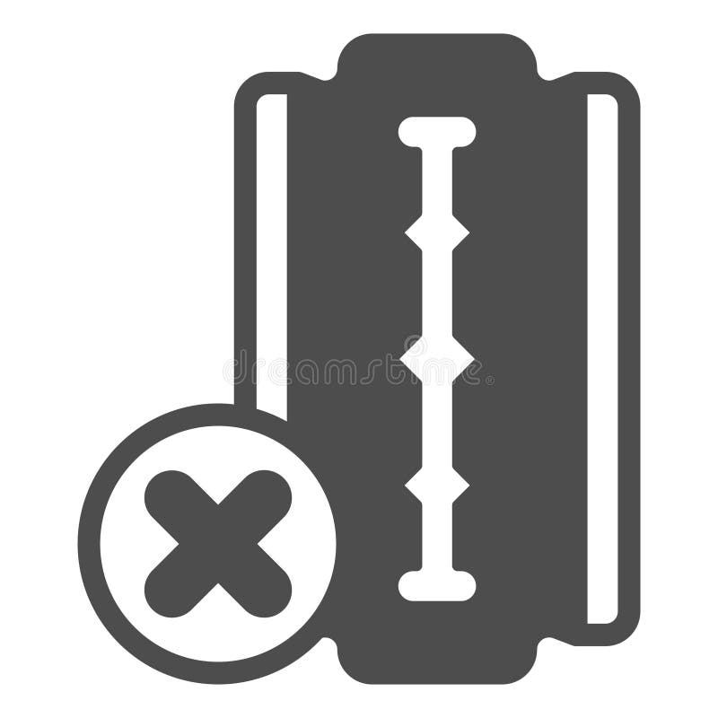Sharp Razor Blade Ban Solid Icon, Prohibited Items Concept. Vector ...