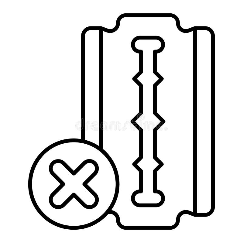 Sharp Razor Blade Ban Thin Line Icon, Prohibited Items Concept. Vector ...