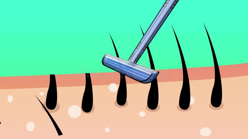 Sharp Razor Shaving Armpit Hair Closeup Animation. Stock Footage ...