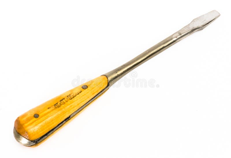 Sharp Realistic Photo of Screwdriver with Wooden Plate Stock Image ...