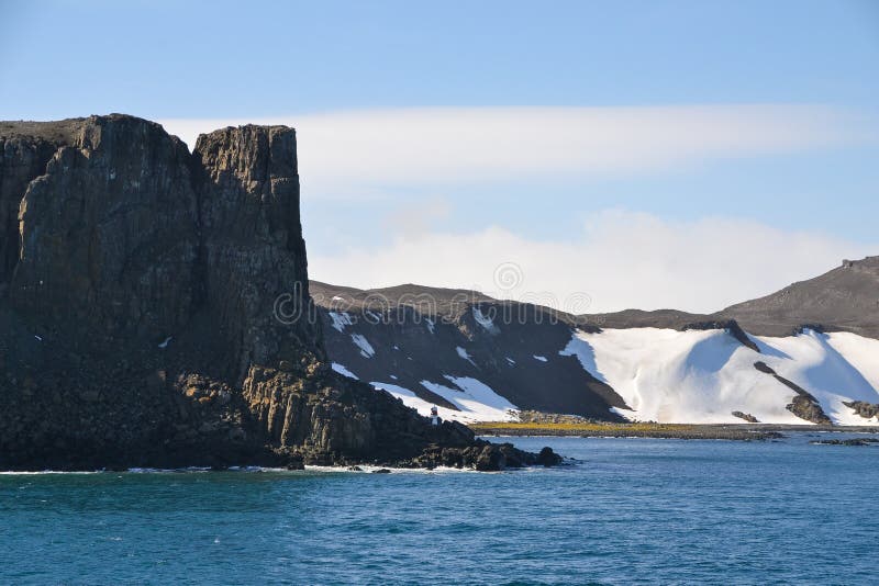Brown Cliff Edge in Antarctica Stock Image - Image of landscape, rock ...