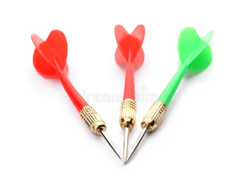 Sharp Red Green Darts Isolated on White Stock Image - Image of gold ...