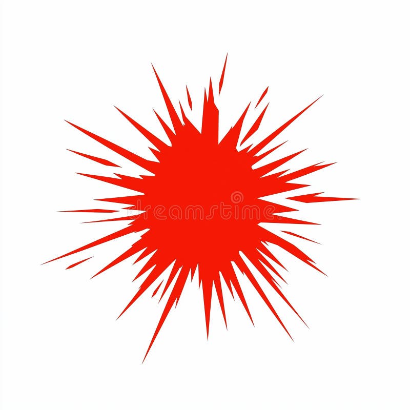 Sharp Red Shape on White Background Symbolizing Burst of Anger in ...