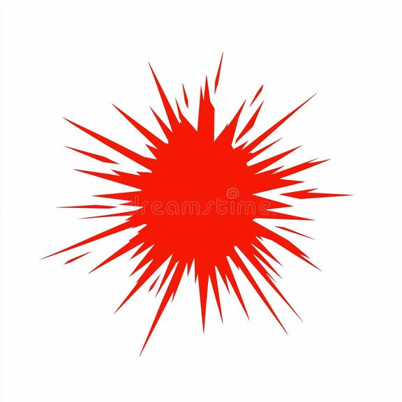 Sharp Red Shape on White Background Symbolizing Burst of Anger in ...