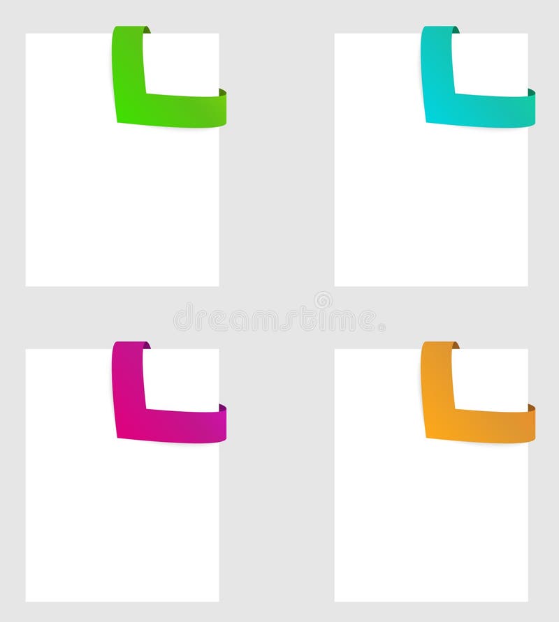 Sharp Ribbon in Corner of the Paper Stock Vector - Illustration of ...
