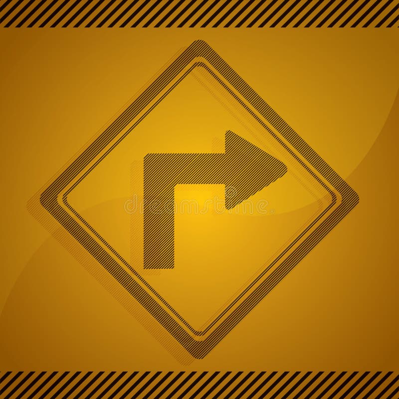 Sharp Right Turn Sign. Vector Illustration Decorative Design Stock ...