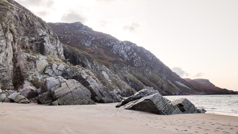 Sharp Rock Formation on the Beach Stock Image - Image of shore ...