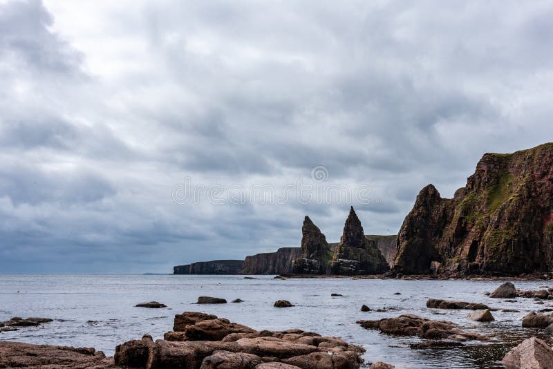 Sharp Rock Formations on the Coast of the Sea on a Gloomy Day Stock ...