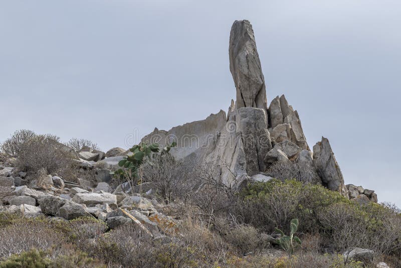 The Sharp Rock Spur that Dominates the Beach of Punta Molentis ...