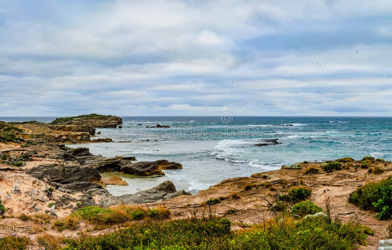 The sharp rocks stock image. Image of summer, blue, warrnambool - 92406849