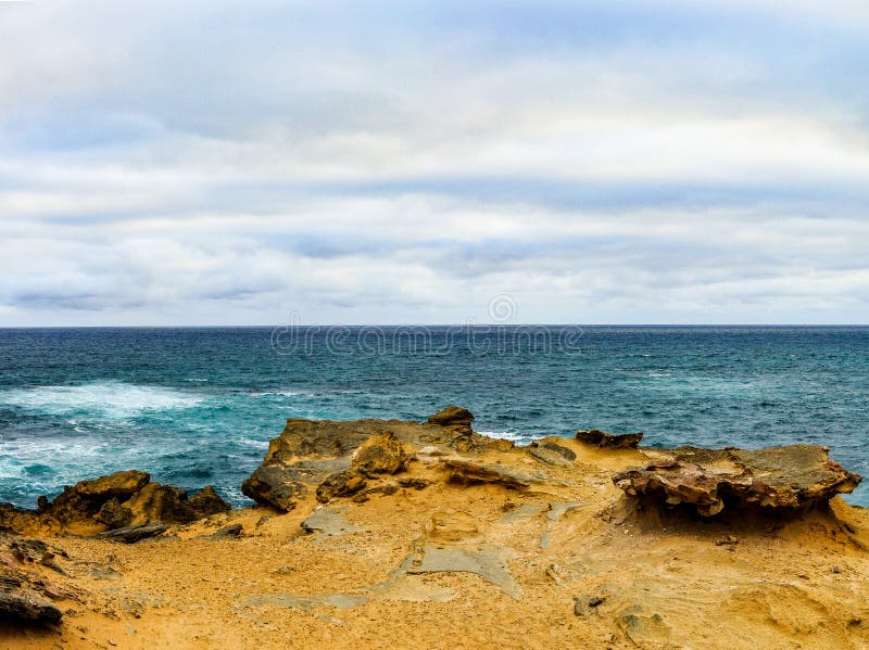 The Sharp Rocks.the Great Pacific Ocean. Stock Photo - Image of sharp ...