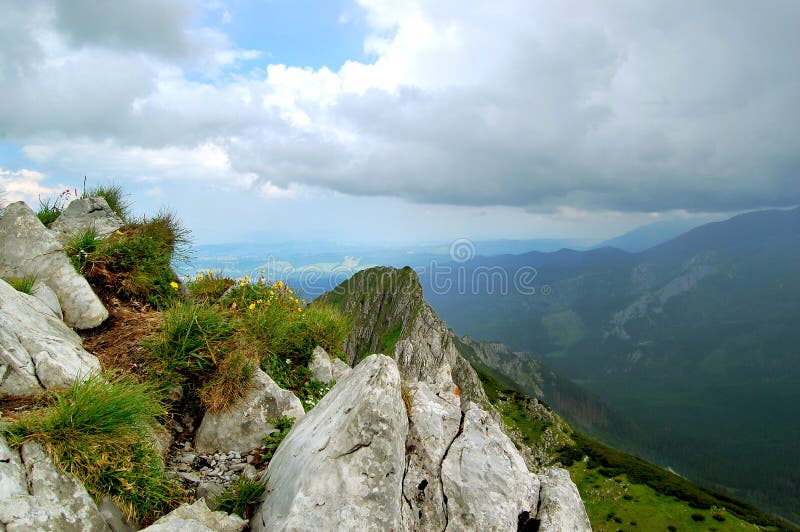 Sharp Rocks on the Background of Huge Valley Stock Photo - Image of ...