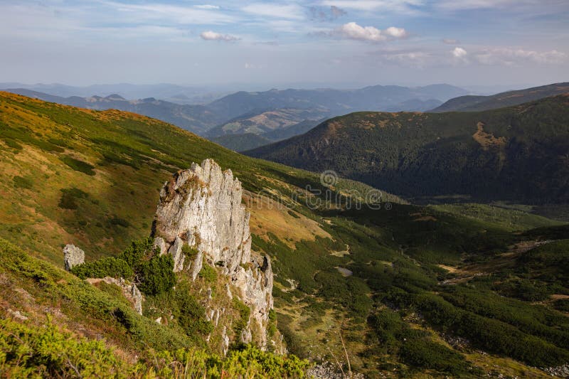 Sharp Rocks of Shpytsi Mountain in Chornohora Mountain Range in ...