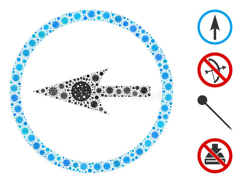 Sharp Rounded Arrow Collage of Covid Virus Icons Stock Illustration ...