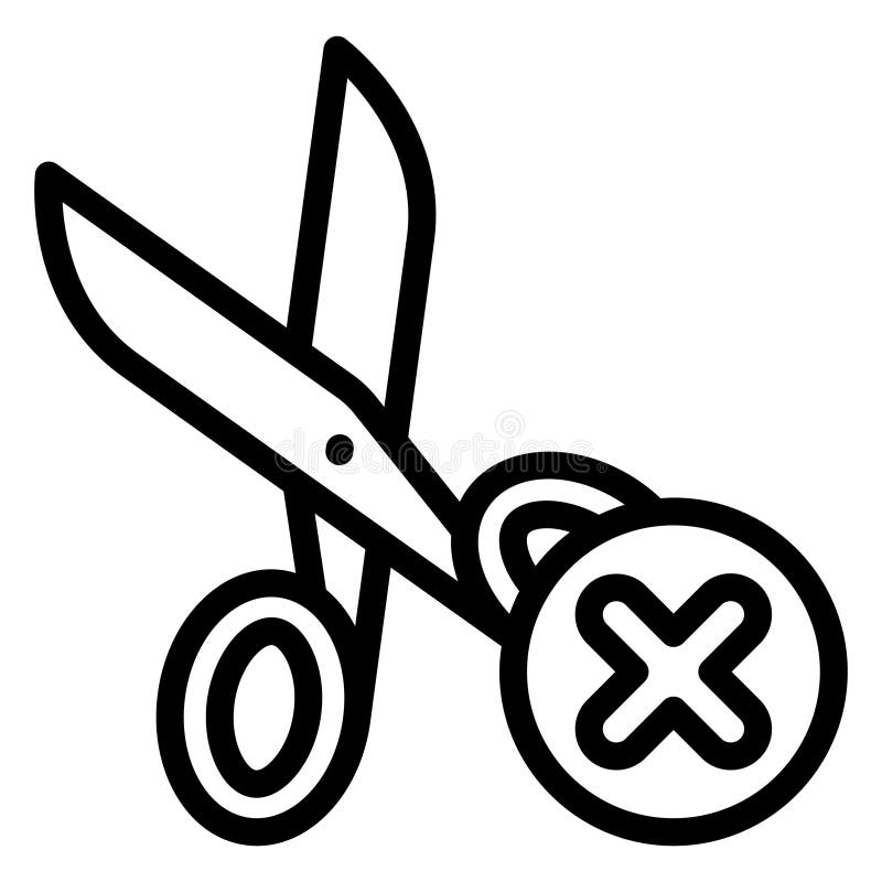 Sharp Scissors Ban Line Icon, Prohibited Items Concept. Vector Graphics ...