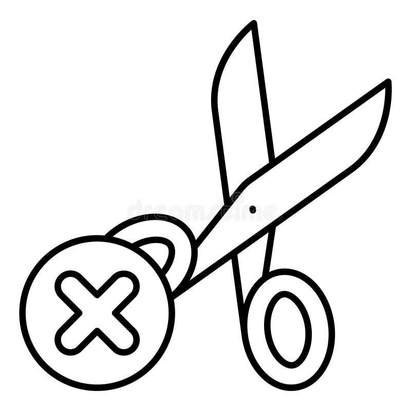 Sharp Scissors Ban Thin Line Icon, Prohibited Items Concept. Vector ...