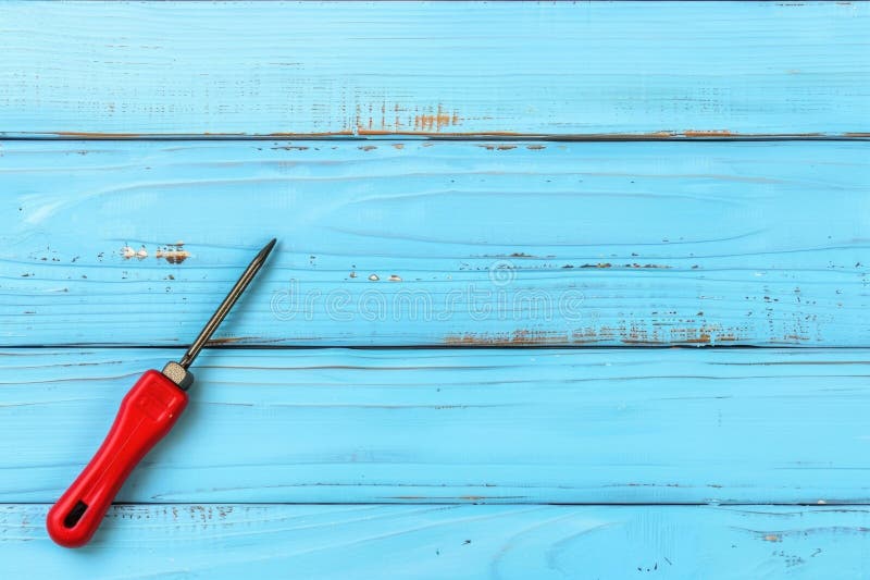 Sharp Scissors on a Blue Wooden Background, Ideal for Various Creative ...