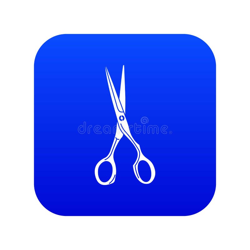 Sharp Scissors Icon Blue Vector Stock Vector - Illustration of object ...