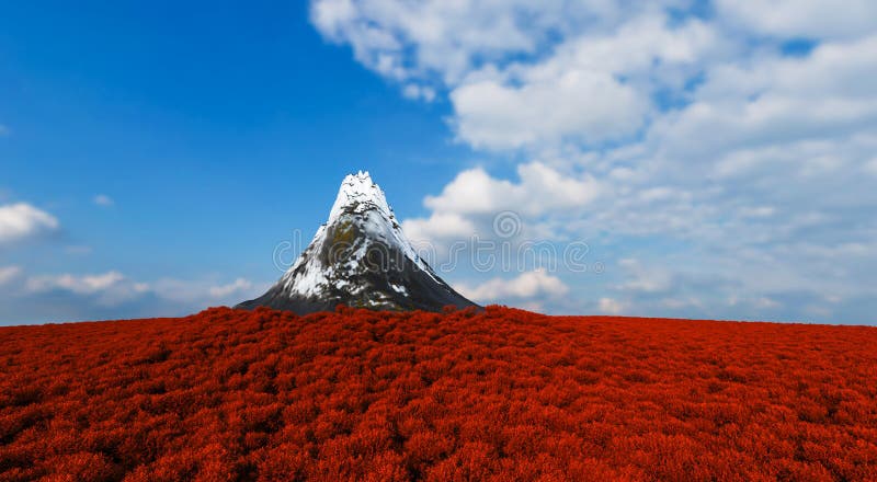 The Sharp-shaped Mountain is Surrounded by a Dense Forest of Lush Trees ...