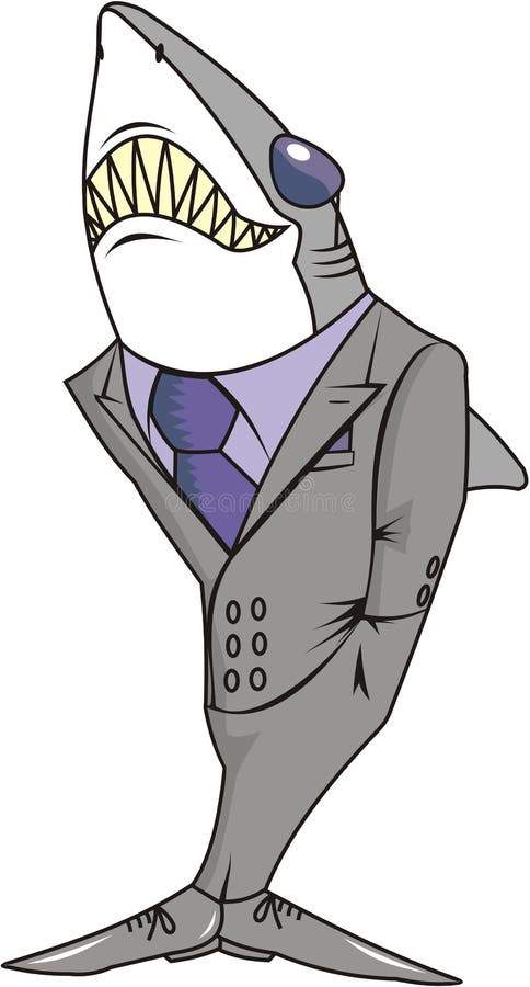 Sharp shark in a suit stock vector. Illustration of risky - 4623758