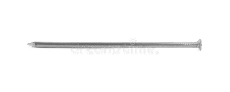 Sharp Shiny Metal Nail Isolated on White Stock Image - Image of repair ...