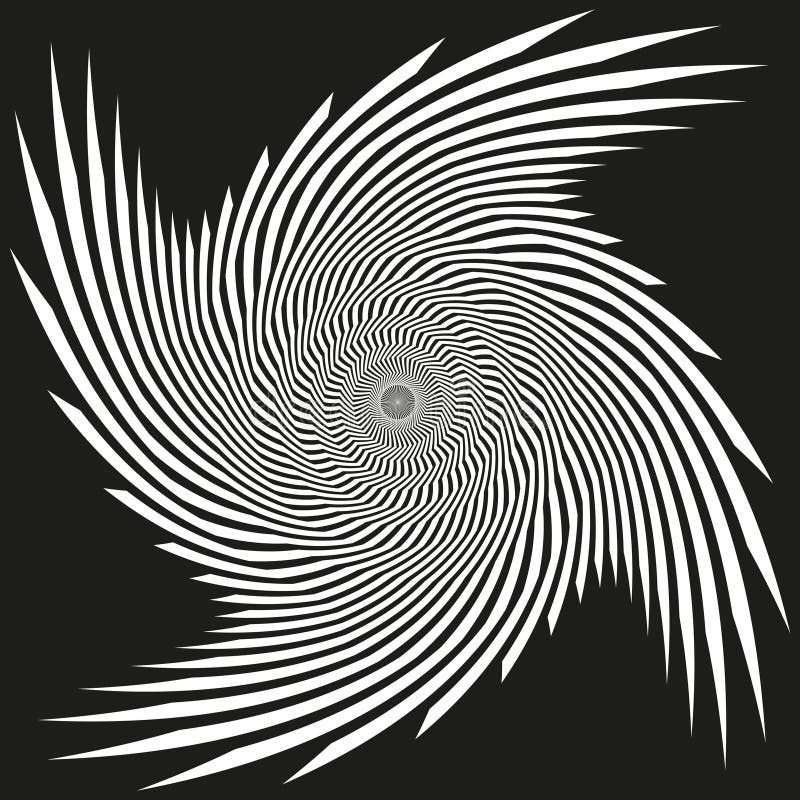 Sharp Spiral Illusion. Abstract Hypnotic Movement. Black White Contrast ...