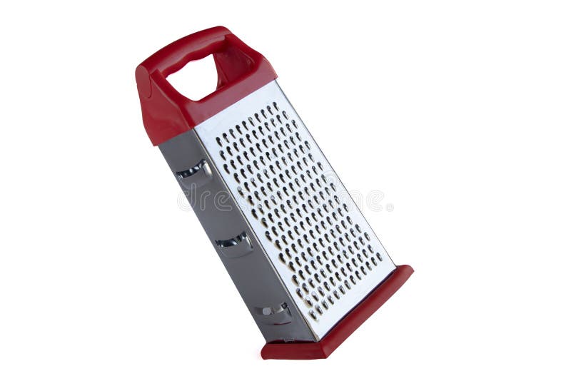 Sharp Stainless Steel Box Grater with Red Handle. Stock Image - Image ...