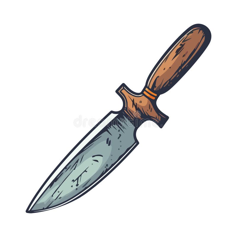 Sharp Steel Blade, Handle of Metal Dagger Stock Vector - Illustration ...
