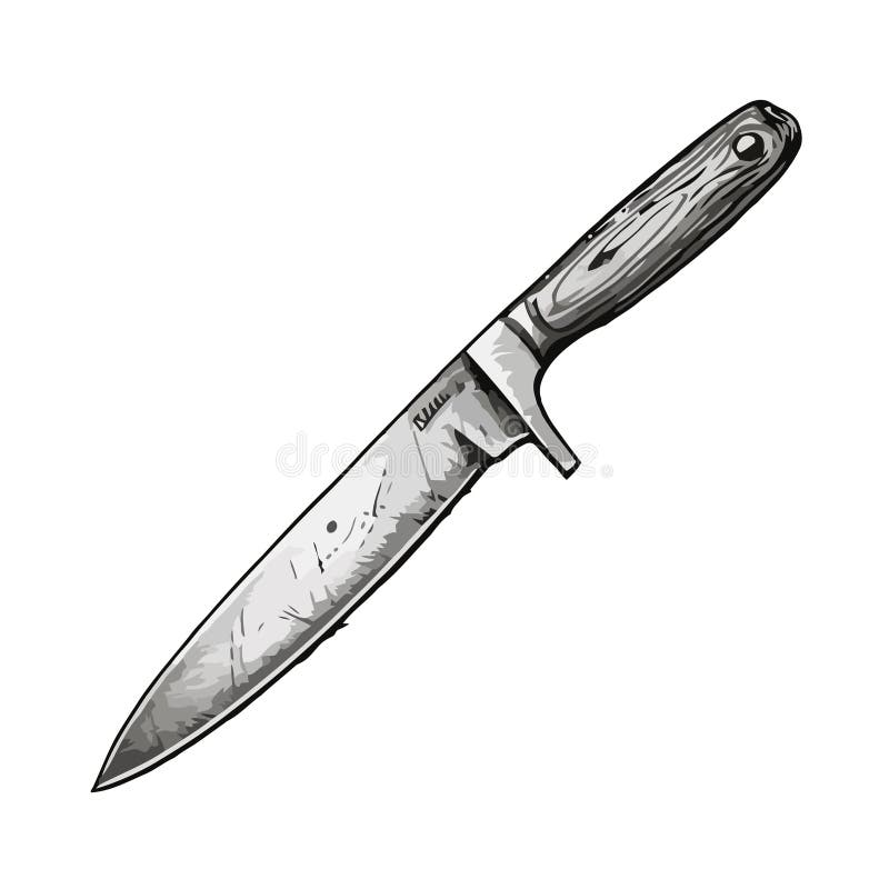 Sharp Steel Blade, Isolated on White Background Stock Vector ...