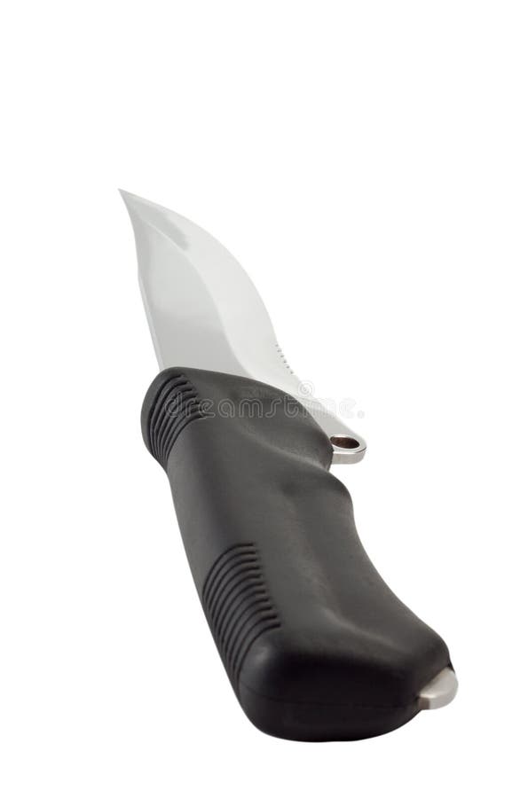 Sharp Steel Knife with Black Handle Stock Photo - Image of food ...