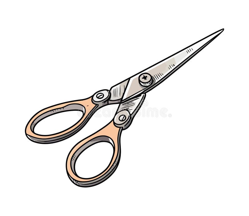 Sharp Steel Scissors Cut Paper with Precision Stock Vector ...