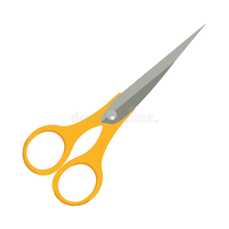 Sharp Steel Scissors Cutting Paper, Working Hand Stock Vector ...