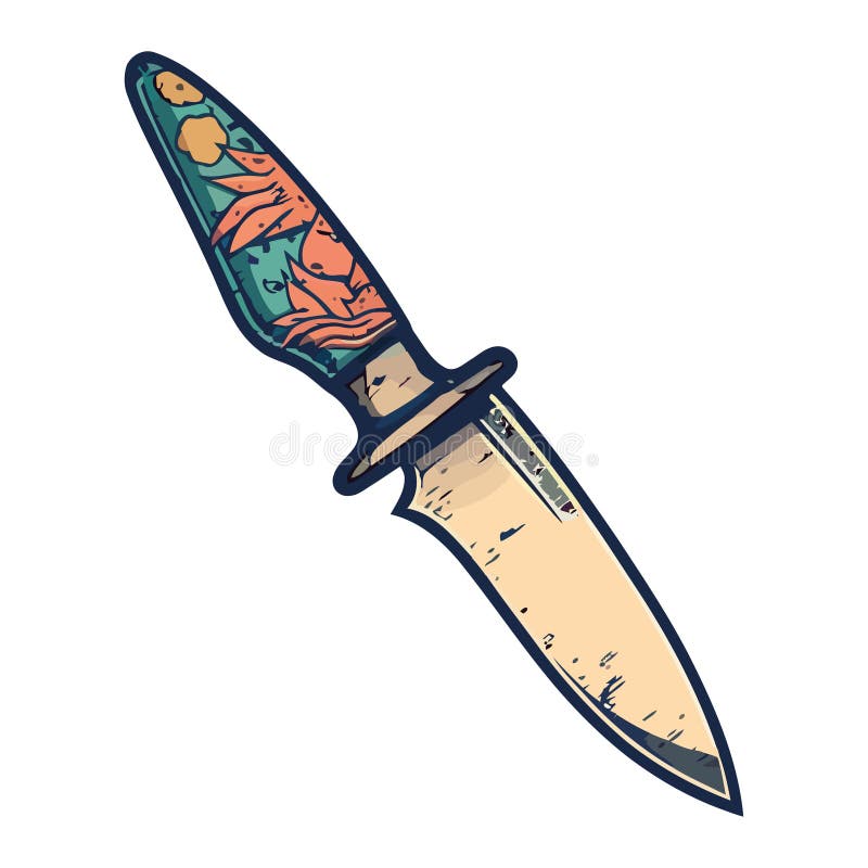 Sharp Steel Weapon with a Metallic Handle Stock Vector - Illustration ...