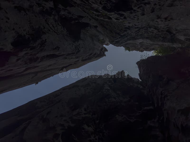 Sharp Structures in the Rocks, Holes and Windows that See the Sky Stock ...