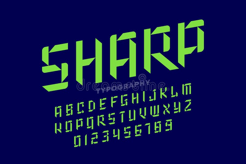 Sharp Font. Vector Alphabet Stock Vector - Illustration of isolated ...