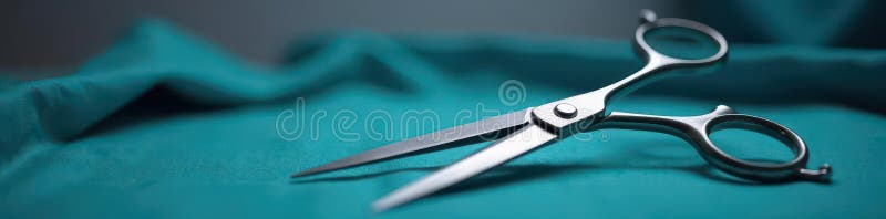 Sharp Surgical Scissors in Focus, Blurred Background , Stainless Steel ...
