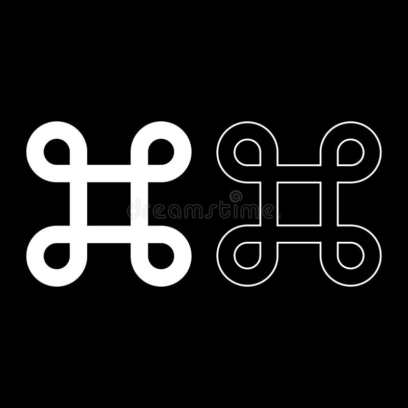 Sharp Symbol Hashtag Label Tag Icon Outline Set White Color Vector ...