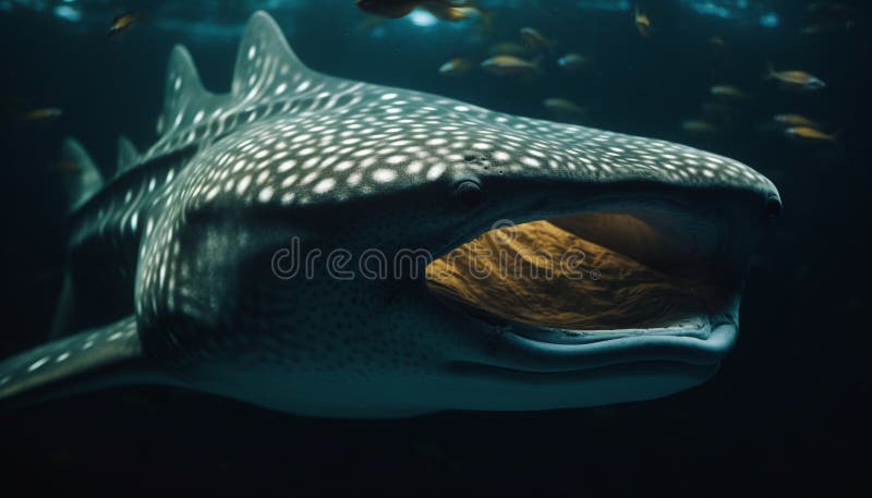 Sharp Teeth of Majestic Underwater Predator in Tropical Saltwater Reef ...