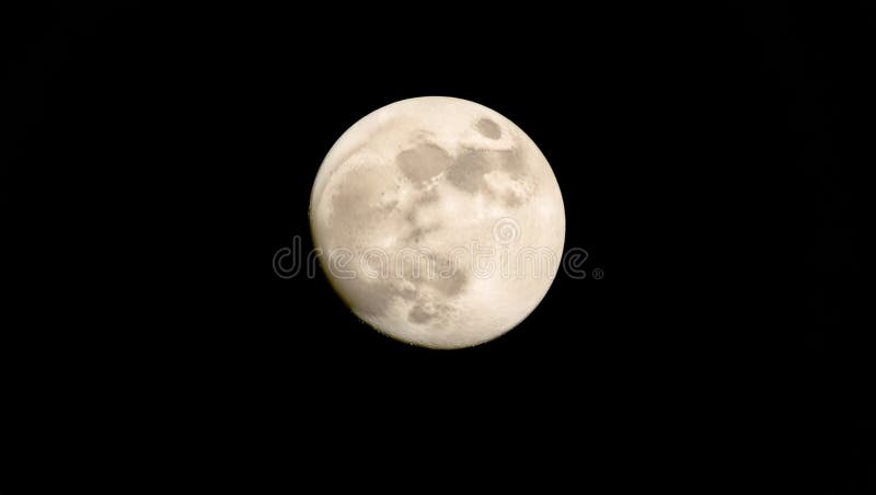 Sharp Telescope Capture of Glowing Full Moon Isolated on Black Outer ...