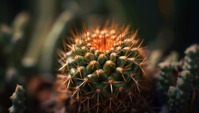 Sharp Thorns on Succulent Plant in Nature Generated by AI Stock ...