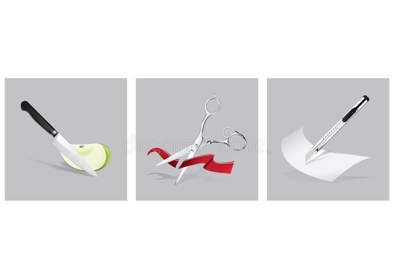 Sharp Tools Cutting Things. Vector Illustration Decorative Design Stock ...