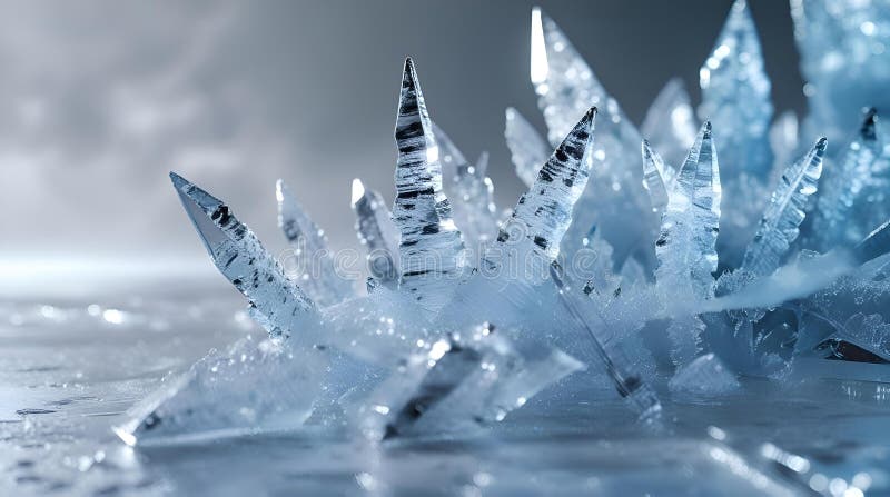 Frosted Crystal Textures with Glowing Ice Shards Stock Illustration ...