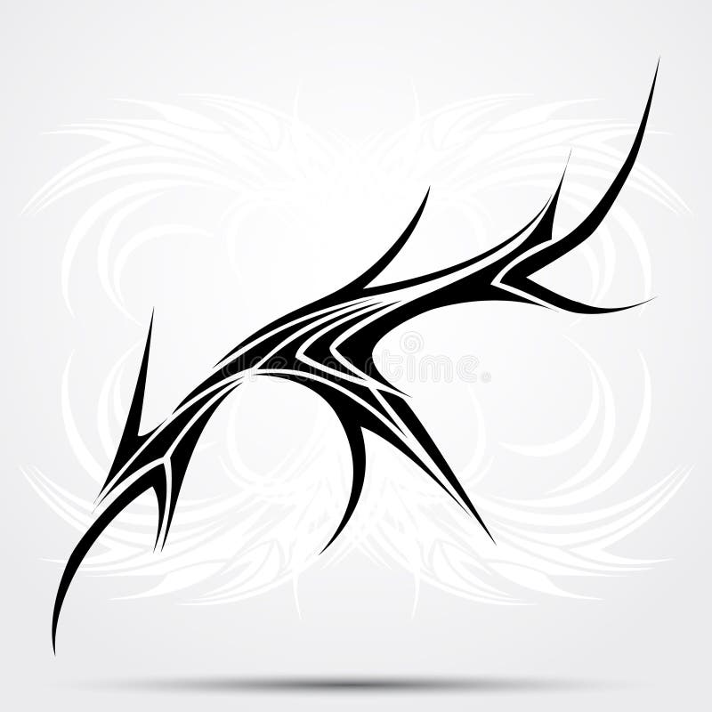 Sharp tribal tattoo stock illustration. Illustration of creative - 35990733