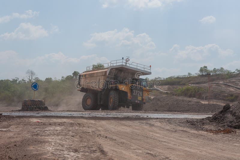 Huge Mining Dump Truck Chassis and Tray on the Highway Editorial ...