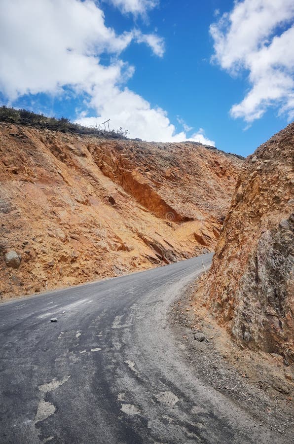 A Sharp Turn on a Mountain Road, Ecuado Stock Image - Image of ecuado ...