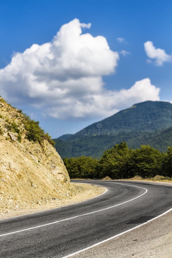 Turning the mountain road stock image. Image of high - 108434169