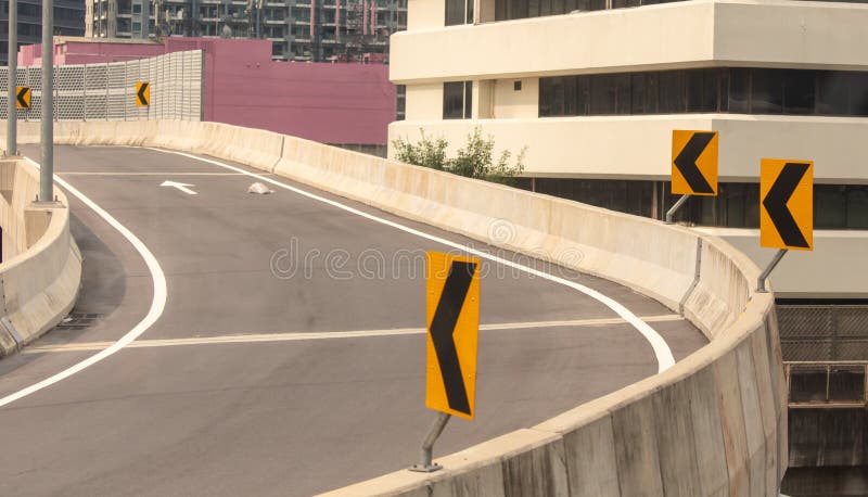 Sharp Turn Sign on the Road Stock Photo - Image of caution, danger ...