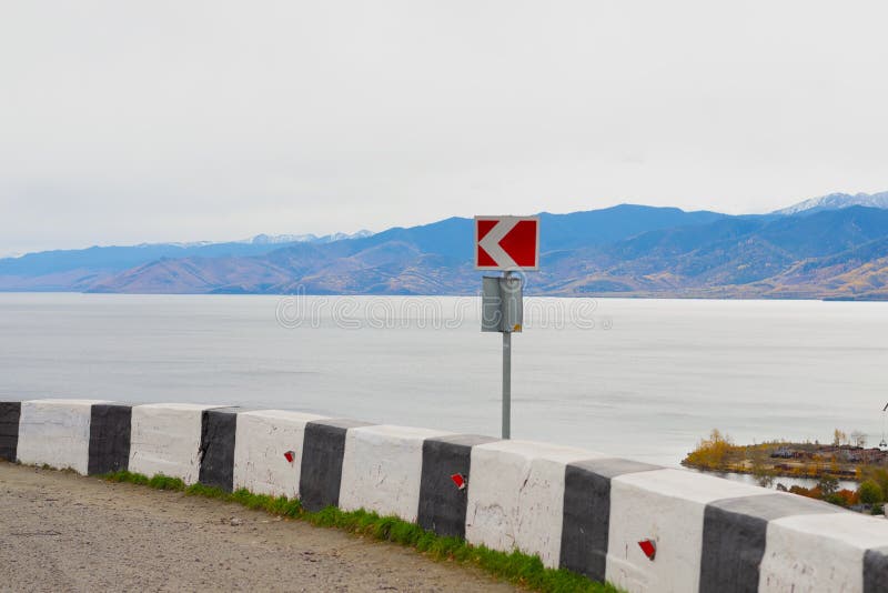 Sharp Turn Sign, Warning for Transport, Turn on the Mountain Stock ...